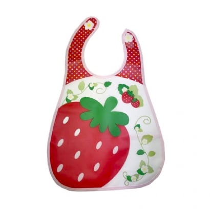 Babador Infantil Com Bolso Reversível Morango - 28Cm X 45Cm | Daiso