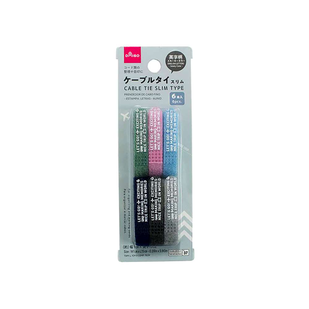 Velcro De Nylon Para Cabos Com - 6 Unidades | Daiso