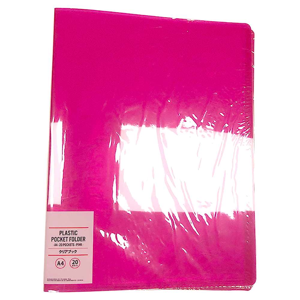 Pasta De Plástico Para Uso Em Escritório Tamanho A4 Com 20 Bolso | Daiso